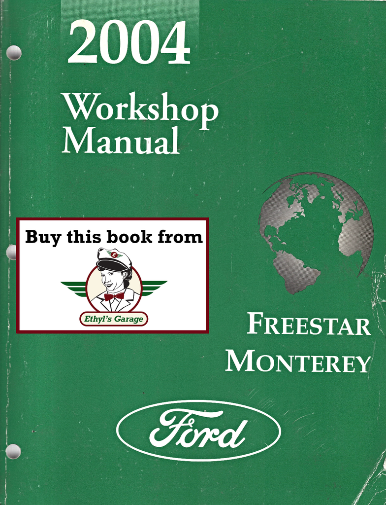 2004 Ford Freestar, Mercury Monterey Factory Workshop Service Manual